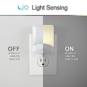 GE Color-Changing LED Night Light, 1 pack, Plug Into Wall, Dusk to Dawn Sensor, For bathroom, Childrens Room, Nursery, Safety Rated, White, 34693