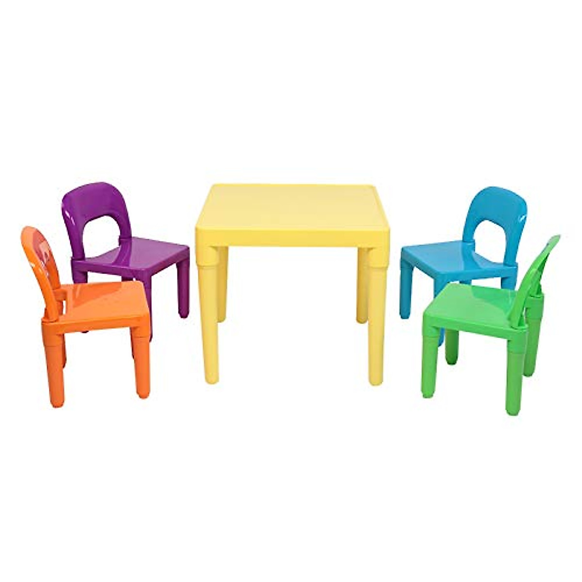 FRITHJILL Kids Table and Chair Set, Little Kid Children Art Play-Room Furniture (4 Children's Chair with 1 Tables Sets), Fit for 3-8 Years Old