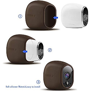 Taken Silicone Skins Compatible with Arlo Smart Security Home Camera, Silicone Skins Case Cover for Arlo Smart Security Wire-Free Cameras, 3 Pack, Brown