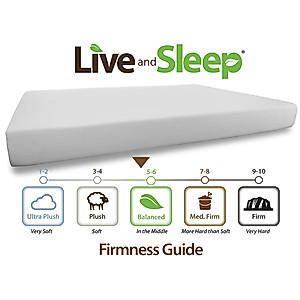 Live and Sleep Classic - Memory Foam Mattress - 12-Inch - Twin-XL Size - Cool Bed in a Box -Medium Plush Firmness, Advanced Support - CertiPUR Certified - Twin Extra-Long