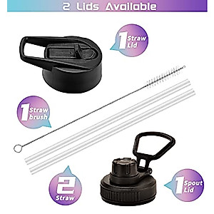 Farsea Insulated Water Bottle with Straw Lid & Spout Lid & Paracord Handle, Stainless Steel Water Bottle Wide Mouth, Double Wall Sweat-Proof BPA-Free, 32 oz, Gradient Mint + Pink + Purple