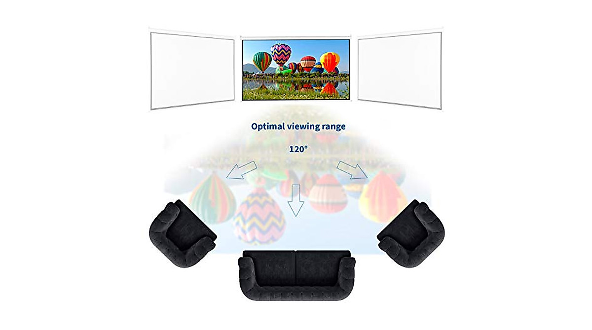 VIVO 100-inch Projection Screen - HD, 4K, 3D in Durable Metal Casing