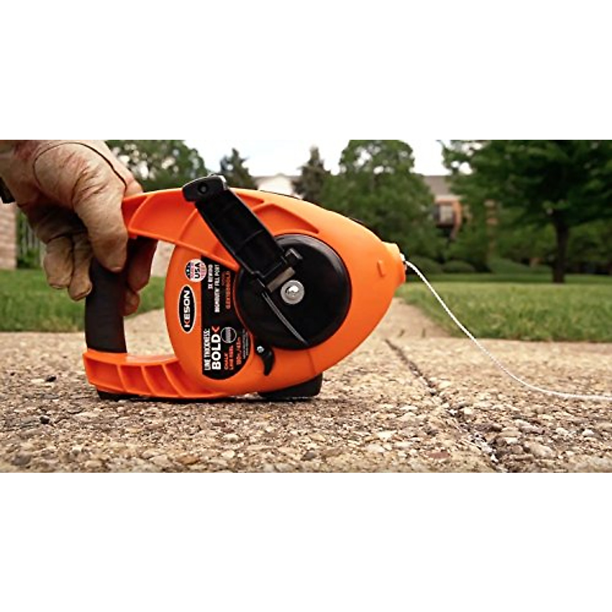 Keson G3X150BOLD Bold Chalk Line Reel with 3X1 Rewind, 12-Ounce Chalk Capacity, 150-Foot