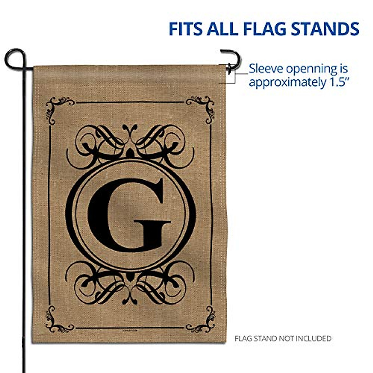 Anley Classic Monogram Letter G Garden Flag, Double Sided Family Last Name Initial Yard Flags - Personalized Welcome Home Decor - Weather Resistant & Double Stitched - 18 x 12.5 Inch