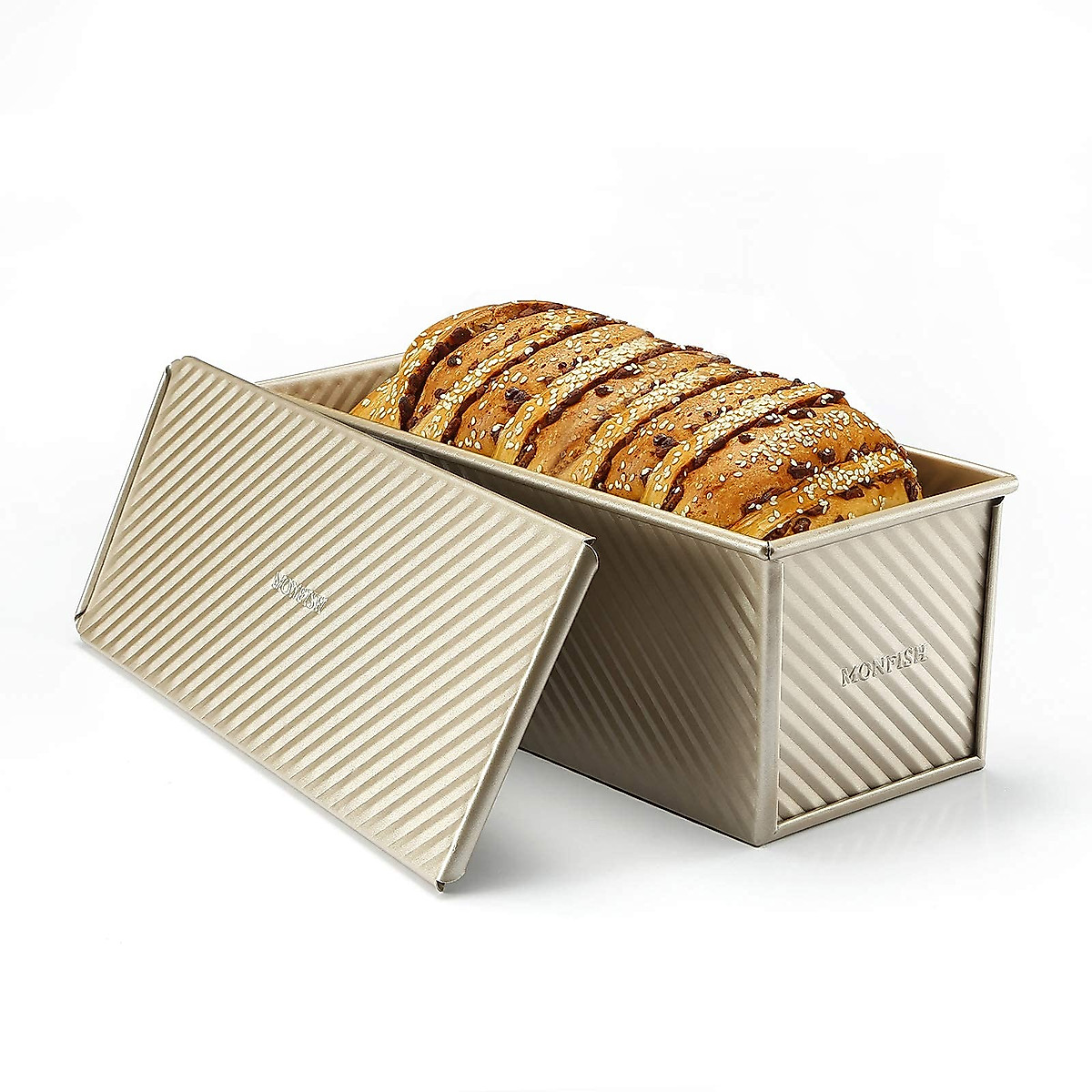 Pullman Loaf Pan w Cover Toast Mold rectangle loaf pan w lid 2.2lb dough alluminumed steel champange gold non stick baking bread pan