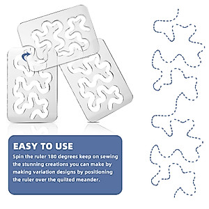 Meander Quilting Templates,Free Motion Quilting Template,Arcylic Quilting Templates Rulers,Transparent Quilting Templates for Industrial and Domestic Sewing Machines
