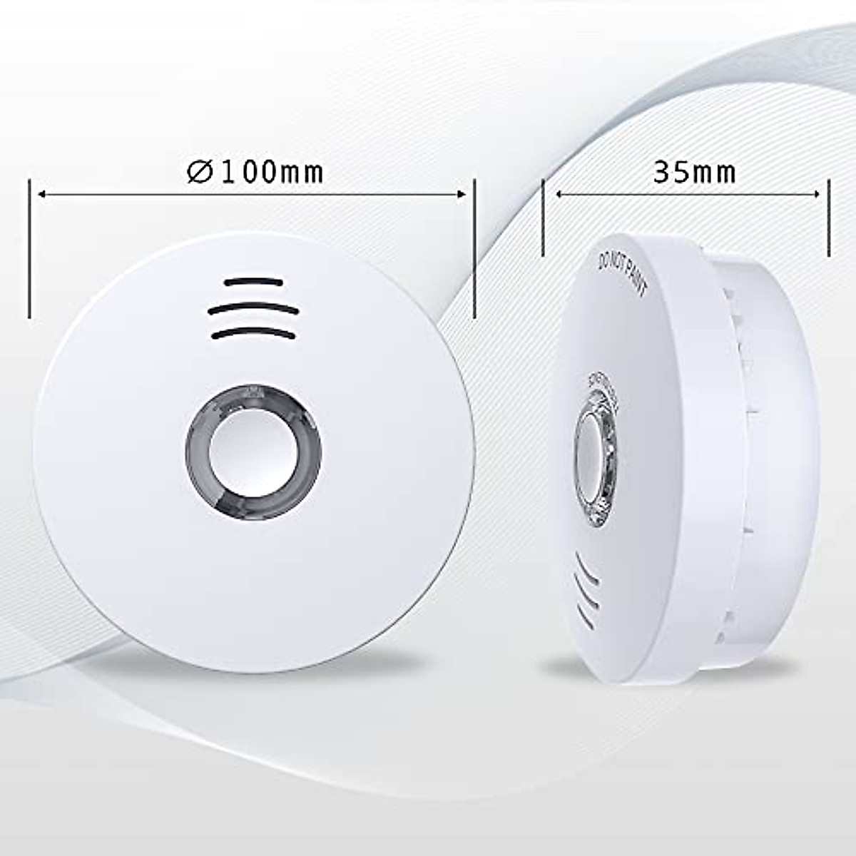 Andyssey Smoke Detectors,10 Year Lithium Battery Life Smoke Alarm with LED Lights,Photoelectric Sensor Fire Alarms Smoke Detectors with Test-Silence Button,GS508C 1 Pack
