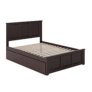 Atlantic Furniture AR8636111 Madison Platform Bed with Matching Foot Board and 2 Urban Bed Drawers, Full, Espresso