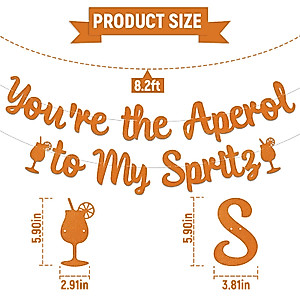 You're the Aperol to My Spritz Banner - Spritz O’Clock Bridal Shower Sign, Spritz Bar, Lemon Citrus Theme Bride to Be Wedding Engagement Party Decor Orange Glitter