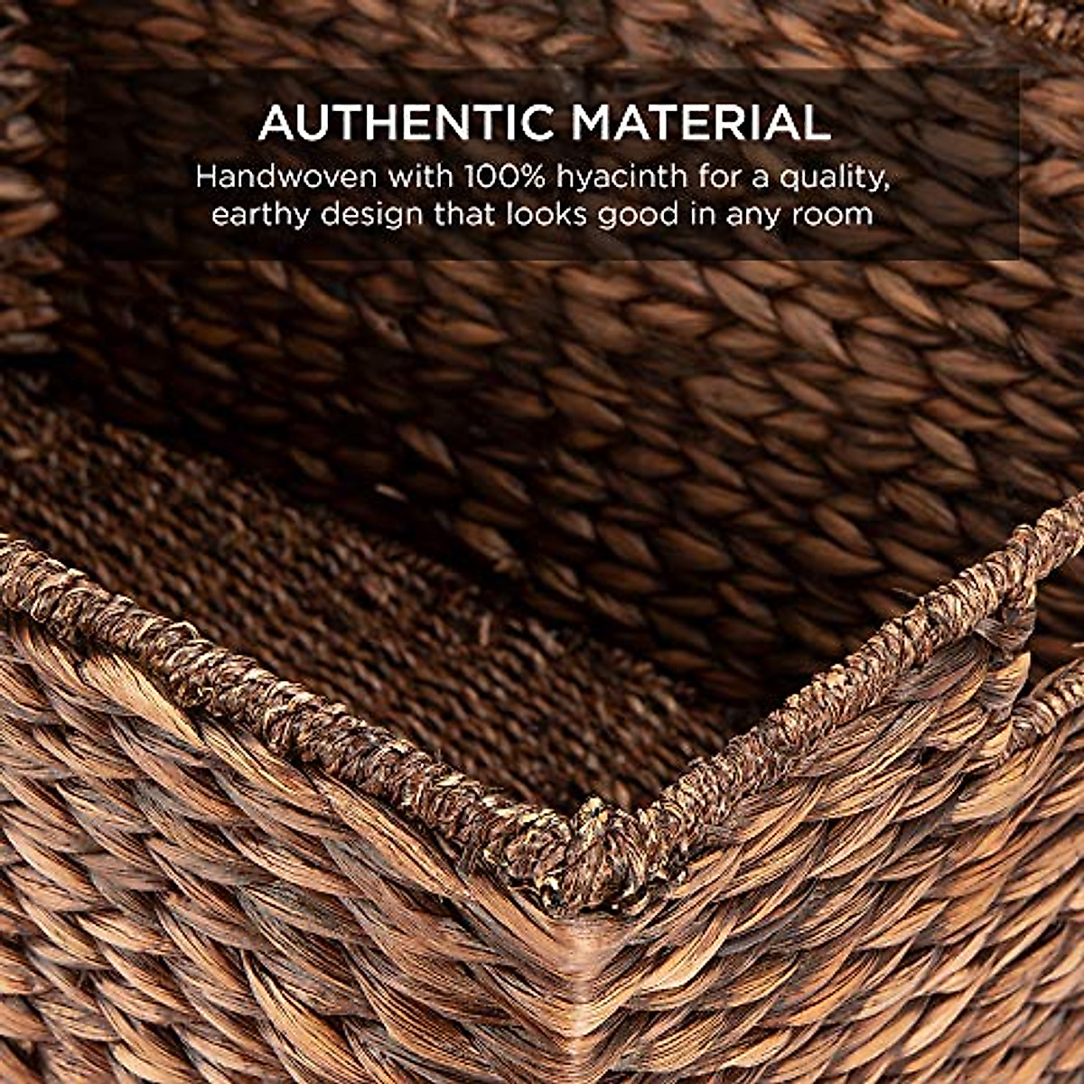 Best Choice Products Set of 2 XL Multipurpose Classic Water Hyacinth Chests Oversized Woven Tapered Storage Basket for Organization, Laundry, Decoration w/Attached Lid, Handle Holes