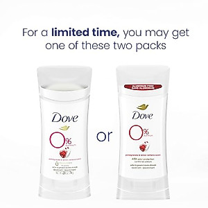 Dove 0% Aluminum Deodorant Stick Pomegranate and Lemon Verbena 4 Count Non-irritating Deodorant for Underarm Care Kindest Aluminum free Deodorant 2.6 oz