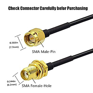 CORONIR 33ft WiFi Antenna Extension Cable SMA Male to SMA Female RF Connector Adapter for Wireless LAN Router Bridge & Cellular Antenna Extension