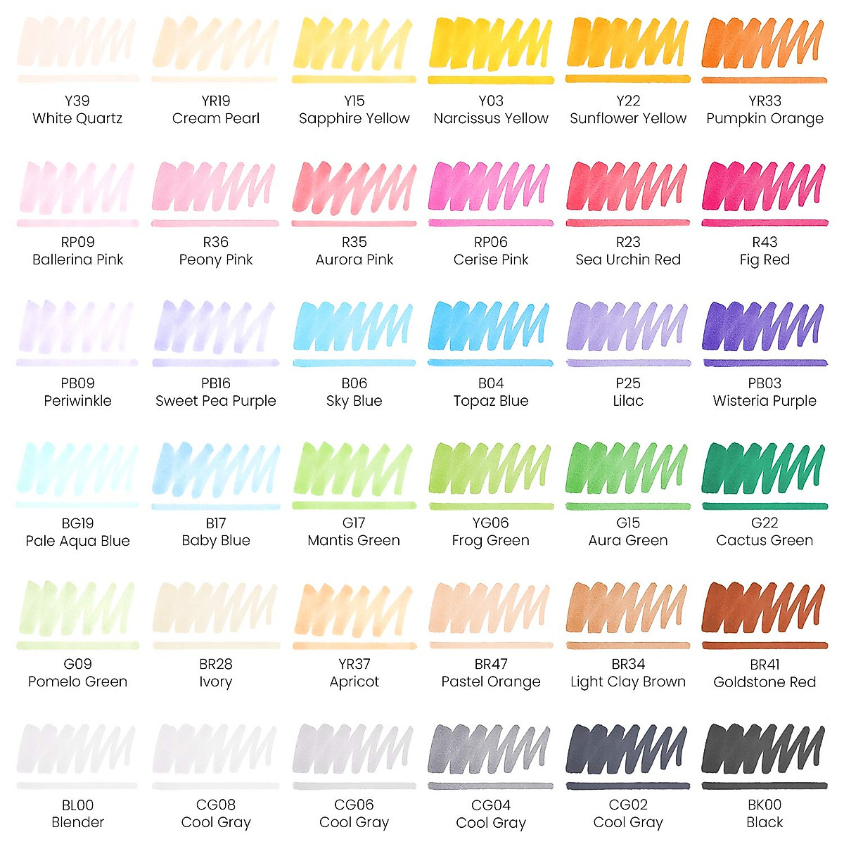 ARTEZA Alcohol Art Markers, Set of 36 Colors, Tropical Tones, Everblend Sketch Pens in Organizer Box, Dual Tips