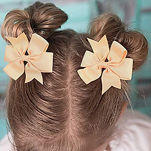 80 PCS Boutique Grosgrain Ribbon Pinwheel 3" Hair Bows Alligator Clips For Babies Toddlers Teens