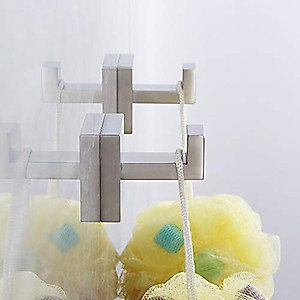 kimzcn Towel Coat Hooks Bathroom Clothes Garage Hotel Cabinet Closet Sponges Robe Hook Wall Mounted Kitchen Heavy Duty Bath Door Hanger 2 Pack Brushed Stainless Steel