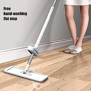 KUIKUI Wet Dry Dual Use Dust Cleaning Squeeze Flat Mop Kit, Sturdy, Flexible, and Efficient Floor Cleaner Accessory for Home Use