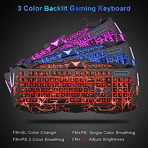 MFTEK Gaming Combo: Backlit Keyboard, Mouse & Headset for PC