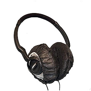 200pcs Stretchable Headphone Cushion Covers , Disposable Sanitary Headphone Covers Replacement Black (11cm)