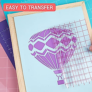 HTVRONT Transfer Tape for Vinyl - 12" X 120 ft w/Red Alignment Grid Transfer Paper for Cricut Adhesive Vinyl, Silhouette Cameo Vinyl Transfer Tape for Vinyl for Decals,Signs, Windows, Stickers