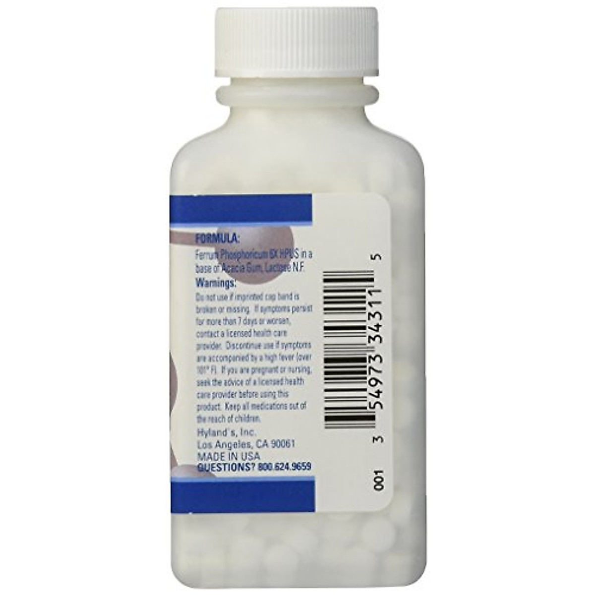 Hyland's Decongestant and Sinus Relief, Inflammation Supplement, Natural Relief of Cold and Fever Symptoms, Hyland's #4 Cell Salt Ferrum Phos 6X Tablets, 500 Count