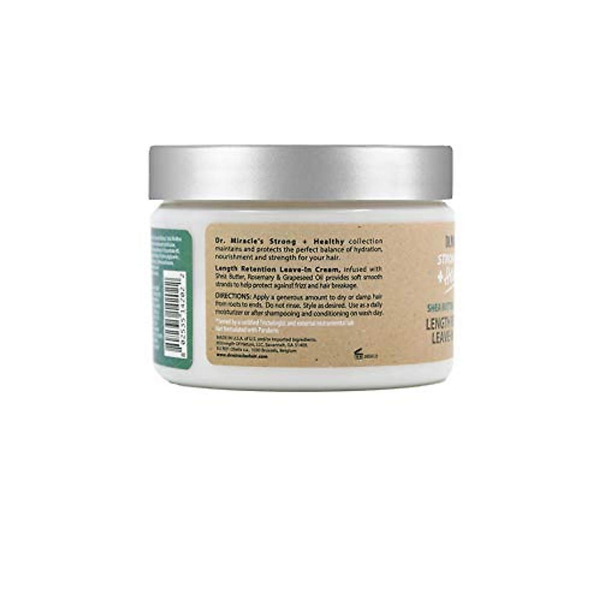 Dr.Miracle's Strong & Healthy Length Retention Leave In Cream. Contains Shea Butter, Rosemary and Grapeseed oil 12 oz