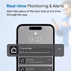 Smart Lock, ULTRALOQ U-Bolt Pro with Bridge WiFi Adaptor, 6-in-1 Keyless Entry Door Lock with App, WiFi, Bluetooth, Fingerprint and Keypad, ANSI Grade 1 Certified, Smart Door Lock, Front Door Lock