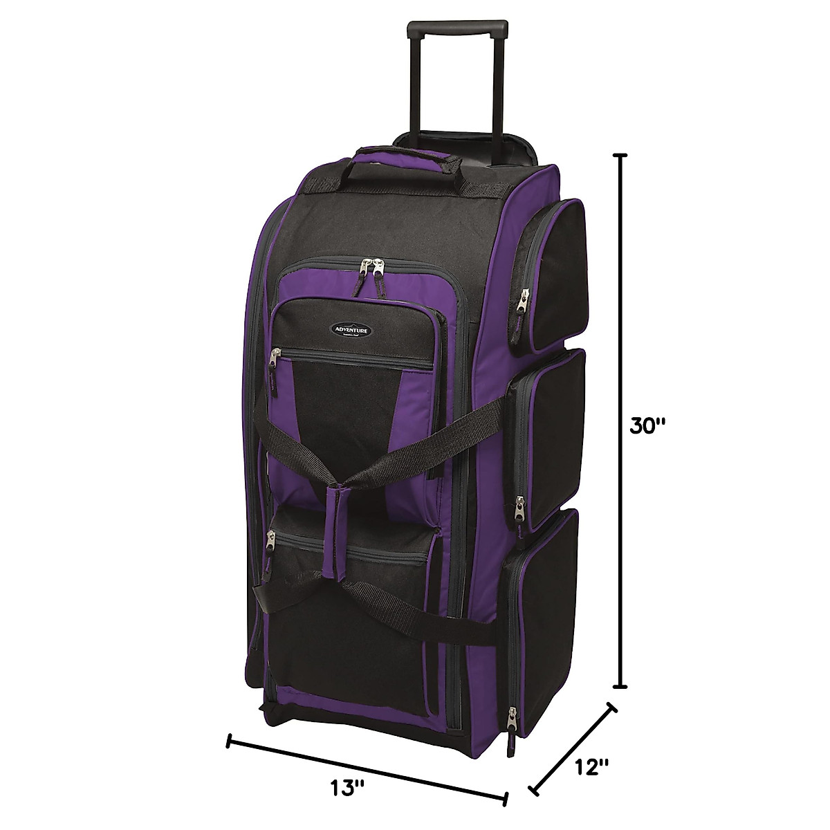 Travelers Club Xpedition 30 Inch Multi-Pocket Upright Rolling Duffel Bag, Purple, 30" Suitcase