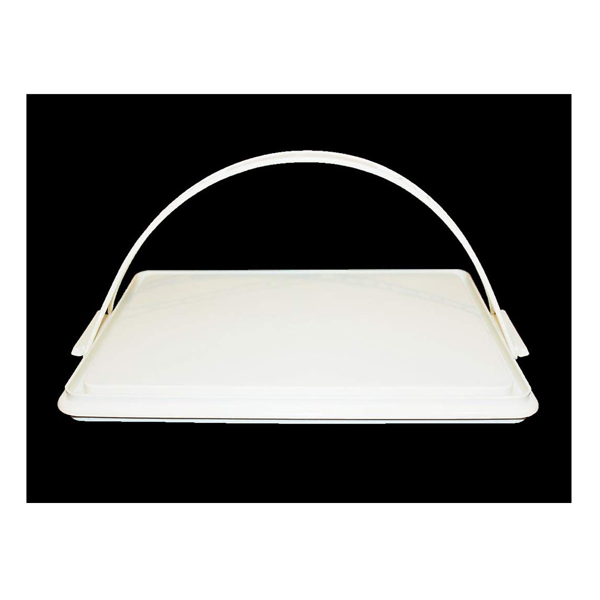 Tupperware Vintage Cake Taker Rectangle Almond Off White