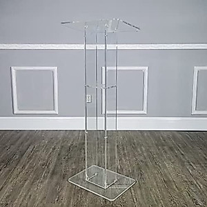 FixtureDisplays® 18"W X 12"D X 42.5" H Acrylic Podium Plexiglass Church Pulpit School Lectern Event Reception Hostess Stand Desk 15198