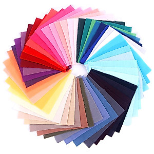 Assorted 50 Colors Square Fabric Bundles Sewing Patchwork Precut Fabric Scraps for DIY Homemade Quilting Doll Dress Apron Making Scrapbooking (4"X4"(10x10cm) 100 Pieces)