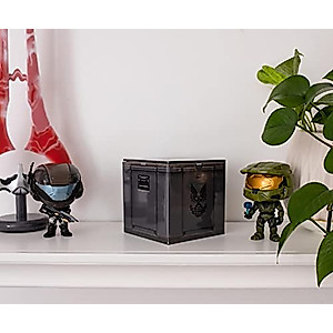 Halo UNSC Ammo Crate 4-Inch Tin Storage Box Cube Organizer with Lid | Basket Container, Cubby Cube Closet Organizer, Home Decor Playroom Accessories | Video Game Toys, Gifts And Collectibles