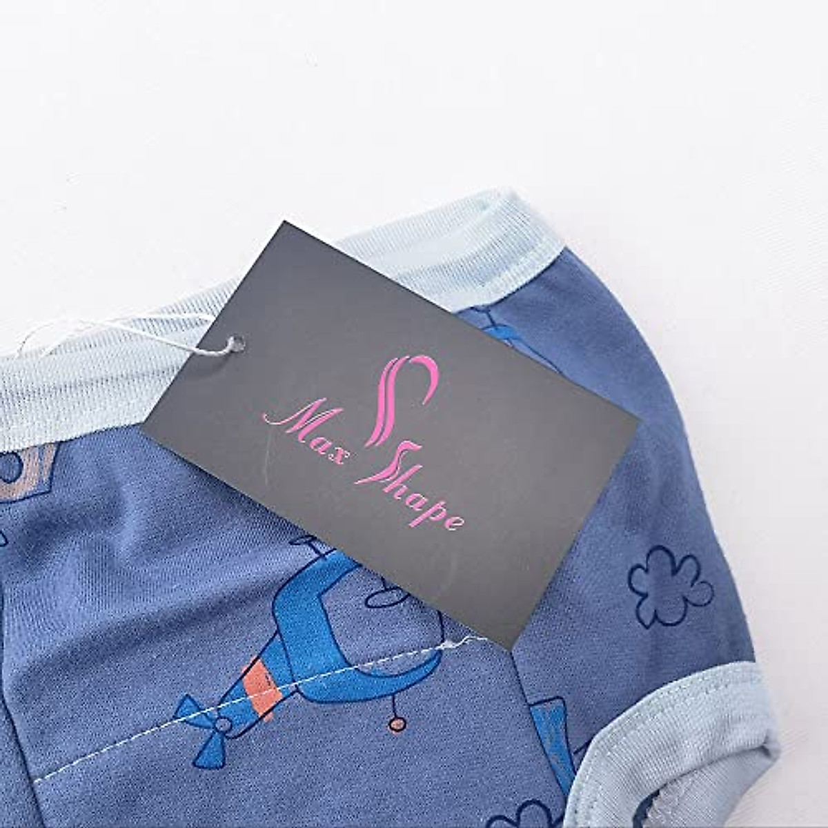 Max Shape 7 Pack Cotton Potty Training Pants for Boys, Strong Absorbent Toddler Potty Training Underwear for Baby Boy Blue 4T