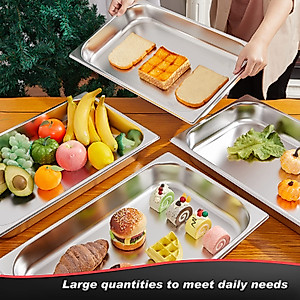 8 Pack Hotel Pans Full Size Steam Table Pan 0.8mm Thick Stainless Steel 20.8"L x 12.8"W Catering Food Pan Restaurant Food Pan for Hotel Restaurant Office Cafeteria or Family Events (2.5'' Deep)