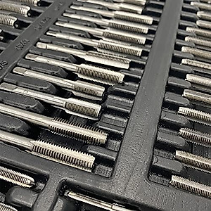 Happybuy 110Pcs Tap and Die Set, Include Metric Tap and Die Set M2-M18, Tungsten Steel Titanium Tap & Die Sets With Storage Case, Large Tap and Die Set For Cutting External & Internal Threads