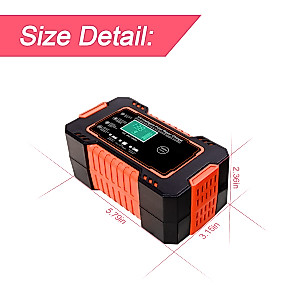 Car Battery Charger, 12V-6A Automatic Battery Charger/Maintainer Smart Fully Trickle Charger for Cars, Motorcycles, SUVs, Engineering Vehicles, AGM/Gel Lead Acid Battery