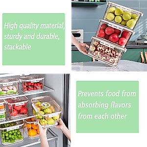 Time Recording Fruit Storage Containers for Fridge, Airtight Produce Storage Saver Containers, Fridge Organizer with Lid, Stackable Transparent Fresh Keeper Bin for Salad Berry (white-3 piece set)
