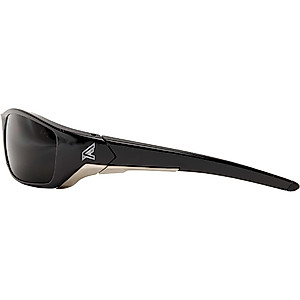 Edge SR116 Reclus Wrap-Around Safety Glasses, Anti-Scratch, Non-Slip, UV 400, Military Grade, ANSI/ISEA & MCEPS Compliant, 5.04" Wide, Black Frame/Smoke Lens