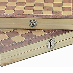 Yiju 3 in 1 Chess Set Folding Board Portable Lightweight Travel Case Chess Checkers Backgammon Sets Beginner Chess Board Games for Indoor Adults