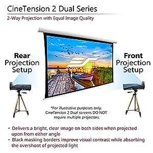 Elite Screens CineTension 2 WraithVeil Dual Projector Screen, 200-inch 16:9, Indoor Electric Motorized Automatic Front Rear Projection Movie Screen, TE200HR2-DUAL| US Based Company 2-Year Warranty