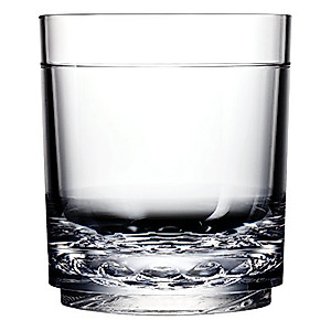 Drinique Elite Tumbler Unbreakable Tritan Iced-Tea Glasses, 12 oz (Set of 4), Clear