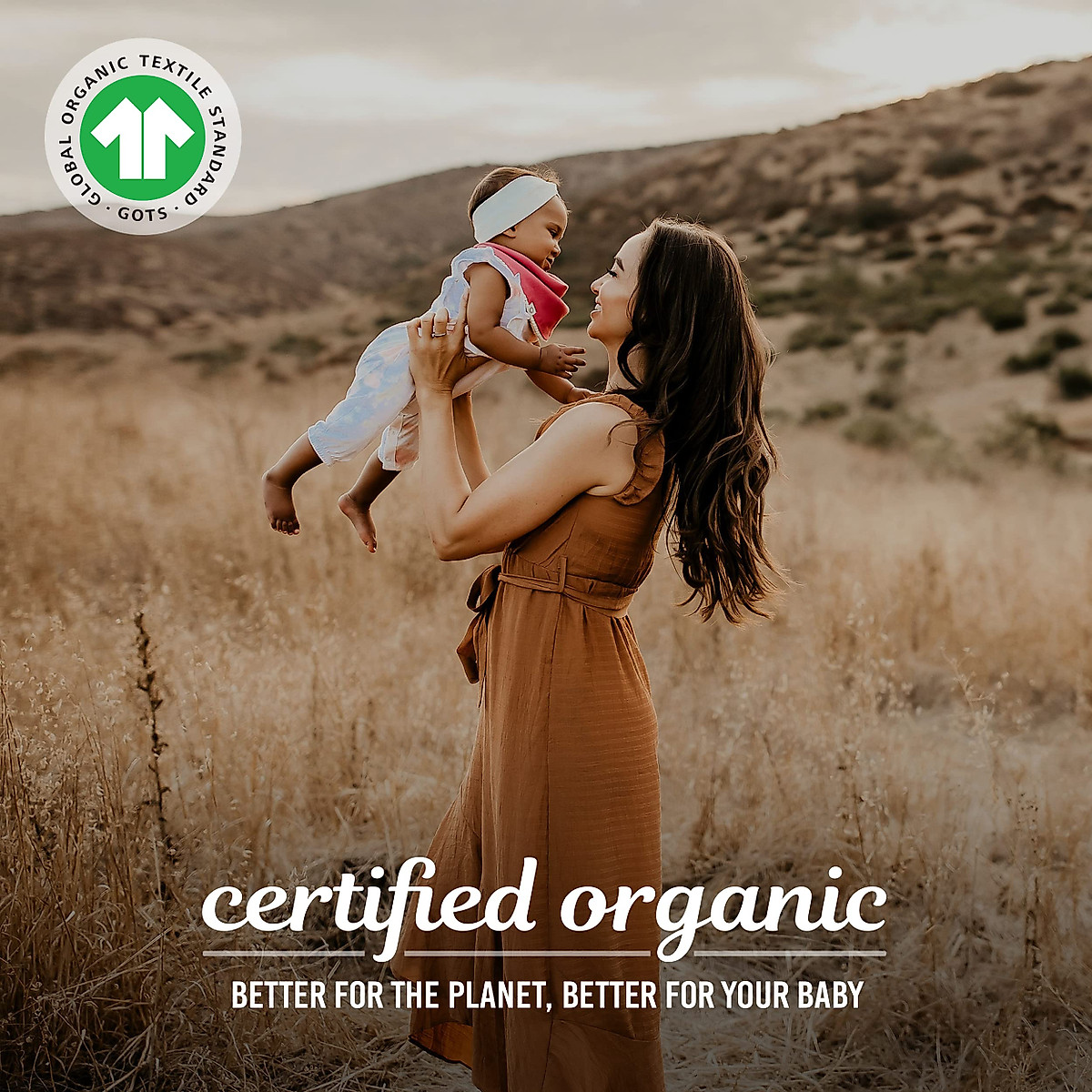 Kishu Baby Indi - GOTS Organic Pom Pom Bibs for Girls - Set of 5 Super Soft Muslin Baby Drool Bibs with Snaps (Partita)