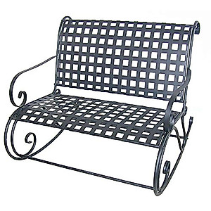 International Caravan Iron Scroll Double Rocker - Antique Black - 3474-ep