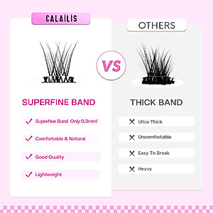 CALAILIS Lash Clusters DIY Eyelash Extensions 132pcs Natural Cluster Lashes Mega Volume Individual Lashes Wispy Eyelash Clusters(DUO14,D-10-16MIX)