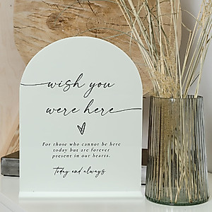 JINMURY 8x10 Inch White Arch Acrylic Sign with Stand | 5 Pack Blank White Acrylic Arch Table Signs with Base for DIY Wedding Table Numbers, Arched Wedding Signage, Events& Parties (White, 8x10 Inch)