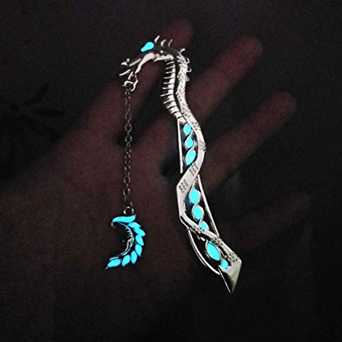 Metal Bookmarks with Chain,Unique Glow in The Dark Bookmark,Inspirational Book Markers for Book Lovers Delicate Gifts