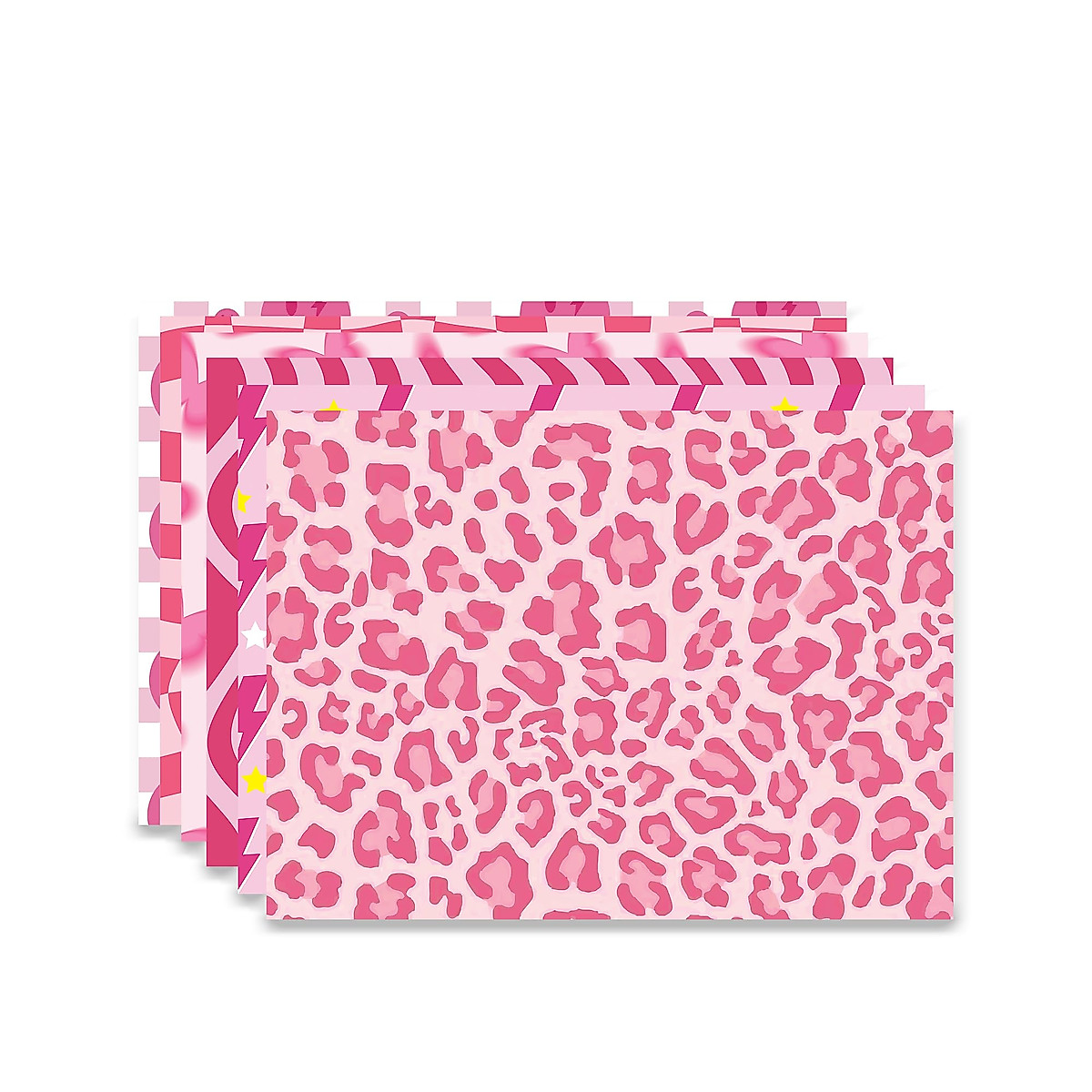 Lide Road Preppy Wrapping Paper Set, 12 Sheets Preppy Pink Smile Face Gift Wrapping Paper Pig Birthday Party Supplies for Preppy Y2k Female Bachelorette Party Decorations 20'' x 27''