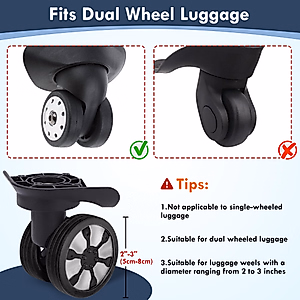 YUBIRD 8-Spinner Wheels Suitcase Cover, Silicone Luggage Protector, Black