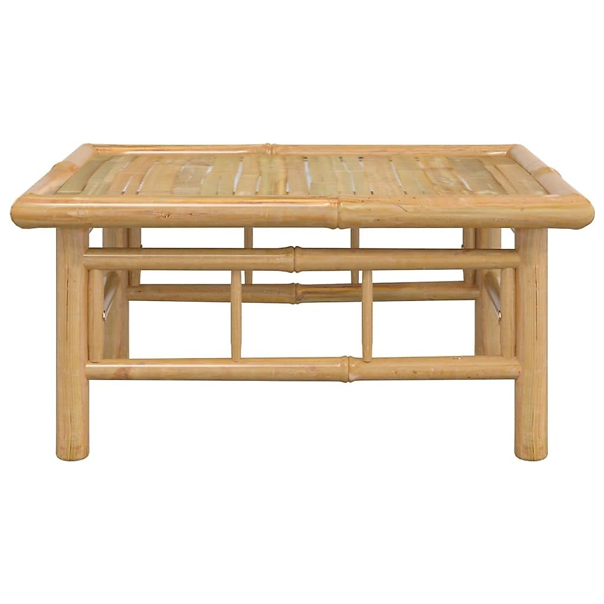 vidaXL Outdoor Bamboo Patio Table - Durable, Weather-Resistant, Easy-to-Clean Outdoor Surface - Perfect for Meals & Decorative Items – Brown.