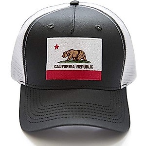 International Tie California State Bear Flag Premium-Quality Hat… White