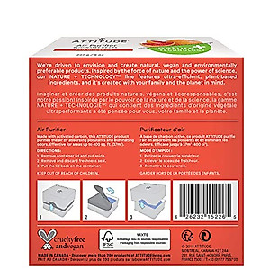 ATTITUDE Natural Air Purifier with Activated Carbon Filter, Hypoallergenic, Pink Grapefruit, 8 Oz, 15226